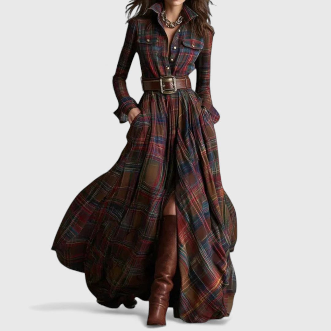 Hailey - Timeless Checkered Maxi Dress – Rose & Mae